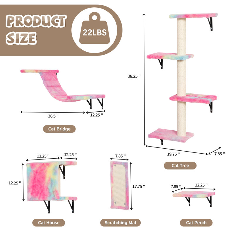 Tucker Murphy Pet™ Wall-mounted Cat Tree Shelves & Reviews | Wayfair